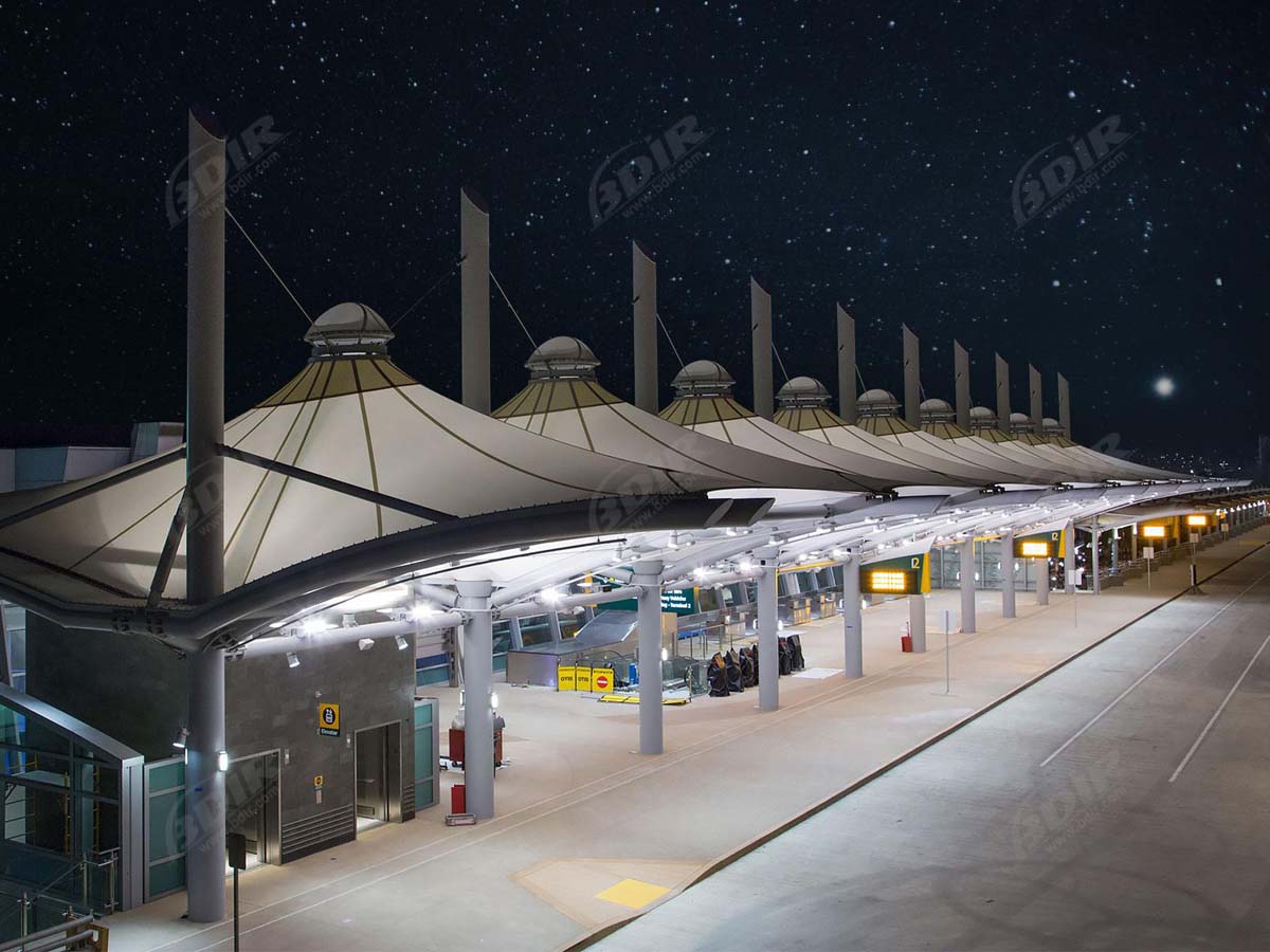 Airport Terminal Curbside Canopies - Airport Stop Station Tensile ...
