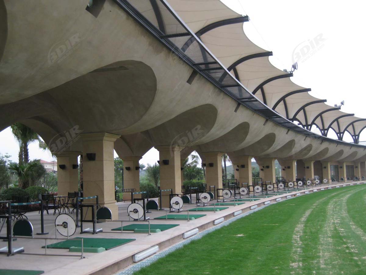 Golf Driving Range Roof - Tensile Fabric Shade, Canopy for Golf Course