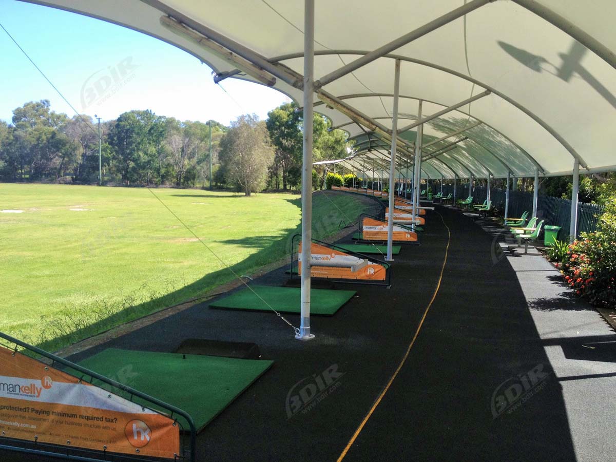 Golf Driving Range Roof - Tensile Fabric Shade, Canopy for Golf Course