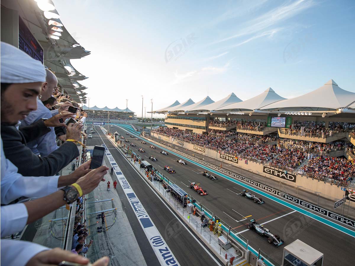 Grandstand Roofing Tensile Structures for F1 Race Track, Formula 1 Circuit