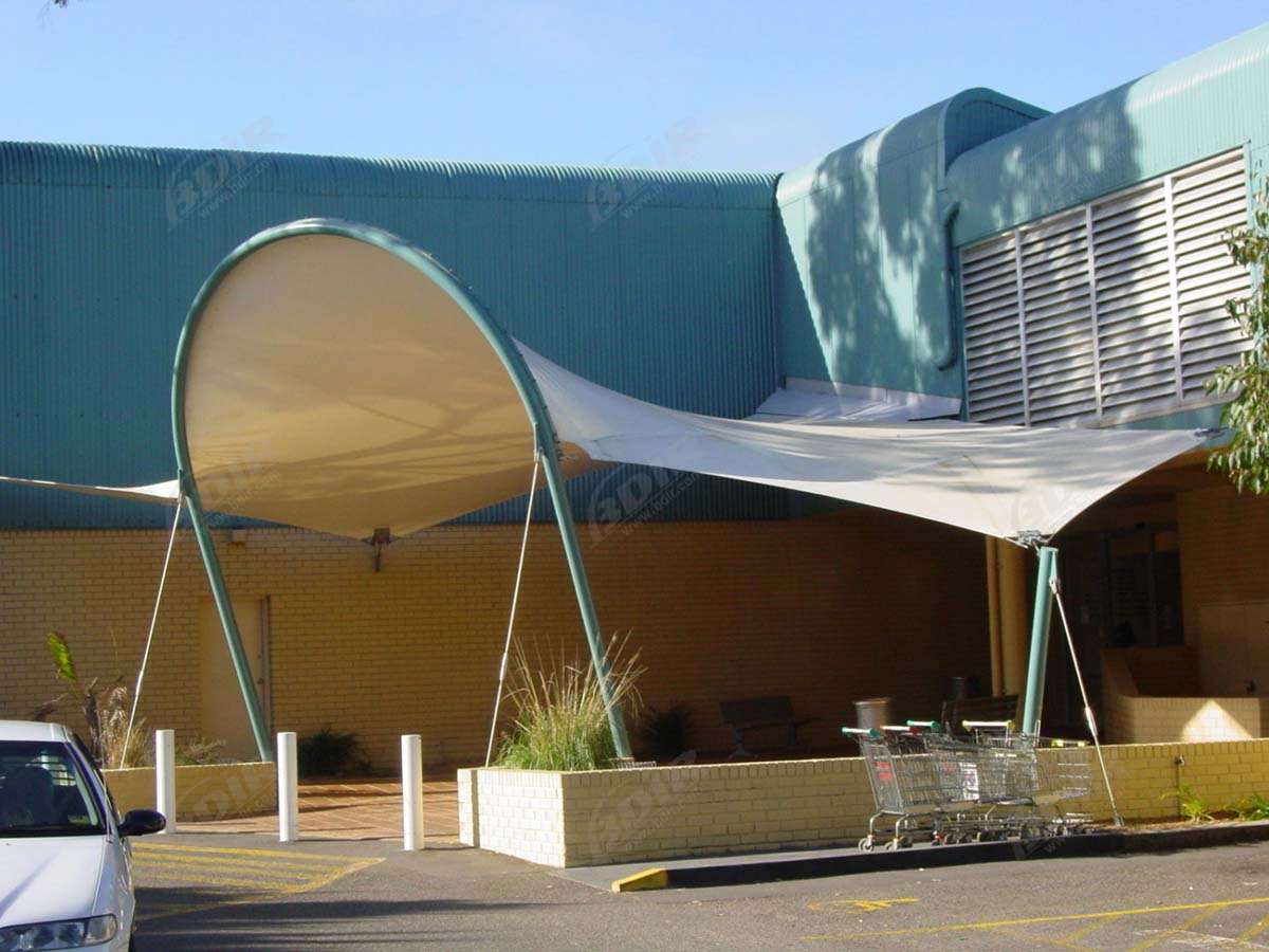 Parking Garage Exit and Entrance Canopy, Shelters, Roofs, Shade Structures