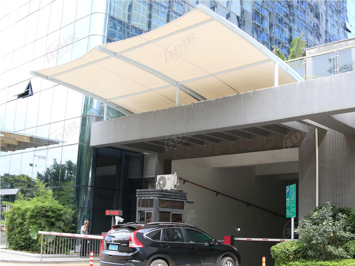 Parking Garage Exit and Entrance Canopy, Shelters, Roofs, Shade Structures