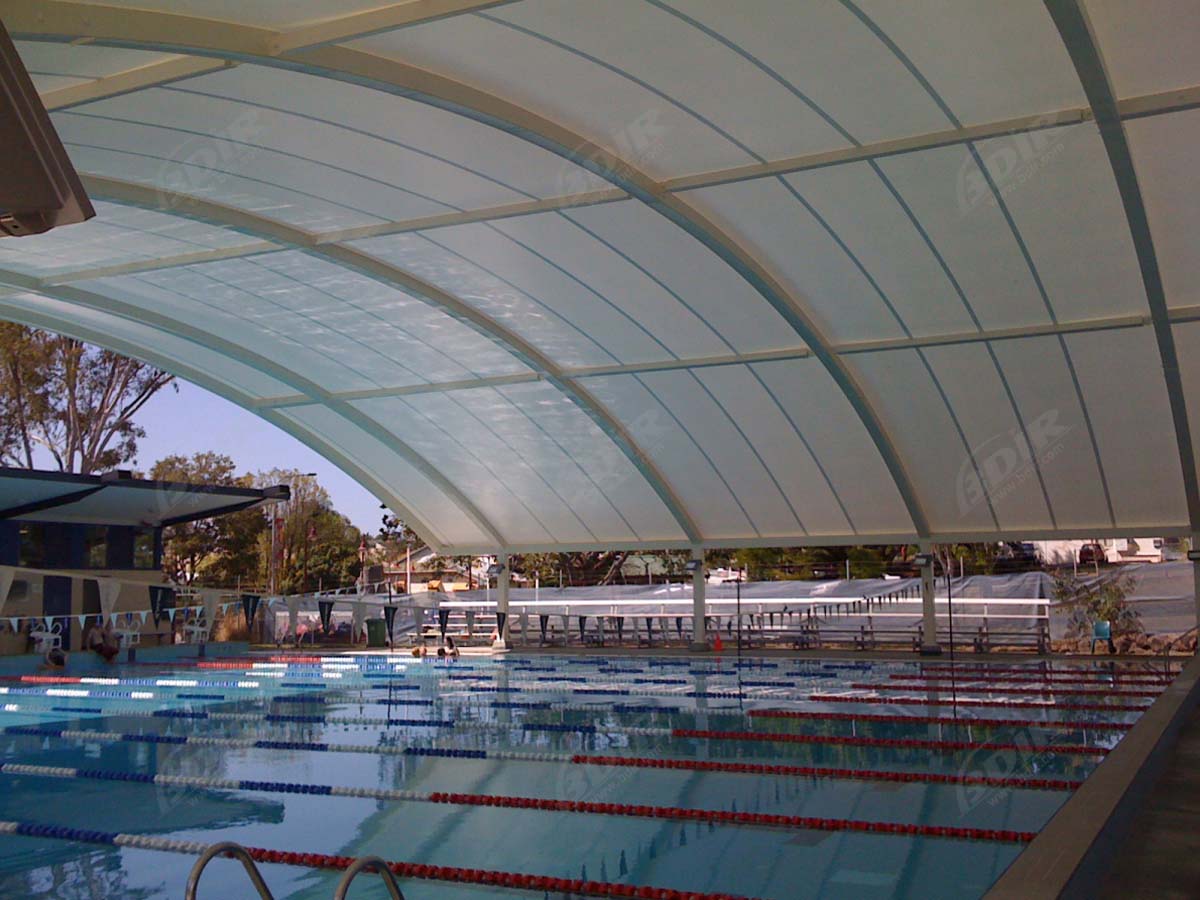 Tensile Fabric Structure for Swimming Pool - Pool Bar Shade Canopy