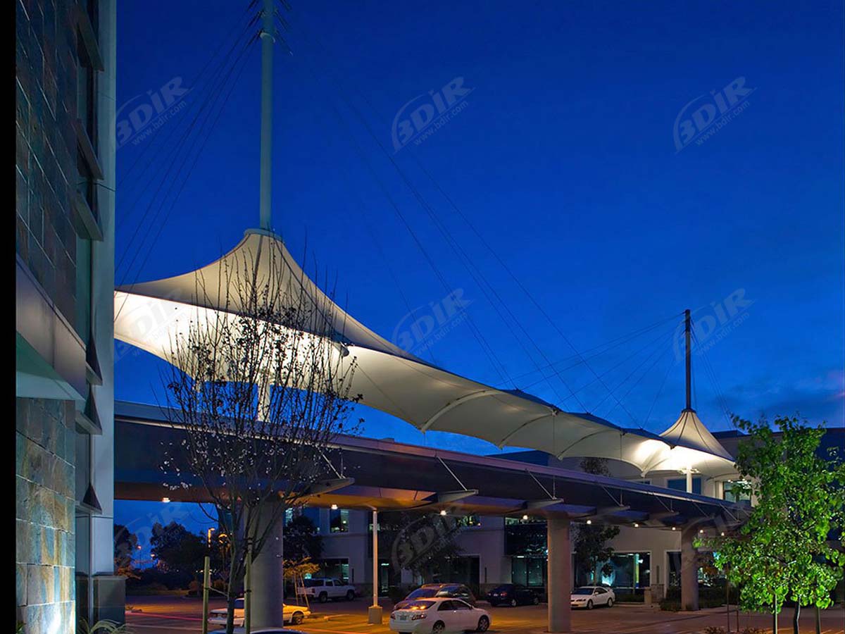 Tensile Structures for Pedestrian Bridge, Footbridge Canopy, Shades, Roof