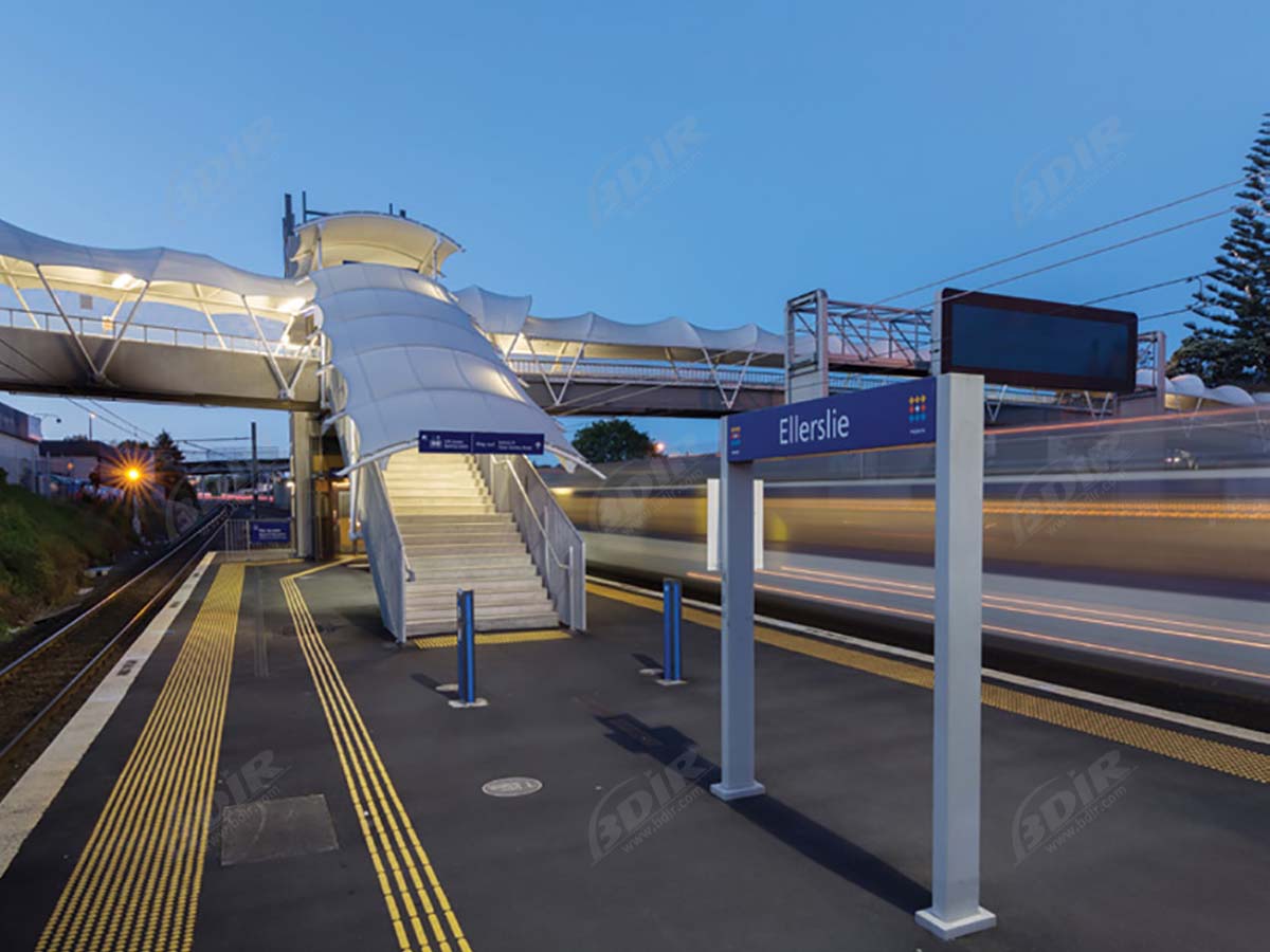 Tensile Structures for Pedestrian Bridge, Footbridge Canopy, Shades, Roof