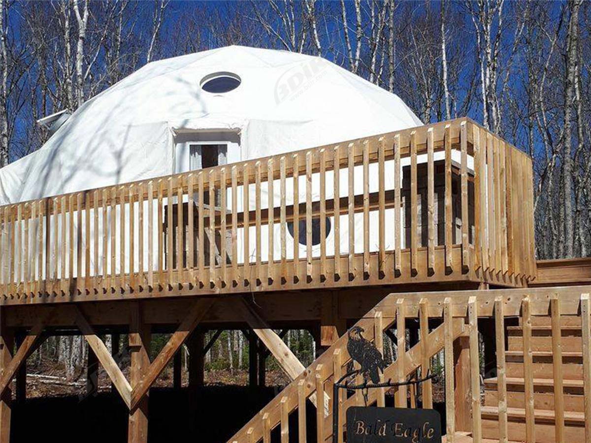 Luxury Spherical Dome Pod, Comforts Wild Camping Tented Accommodation